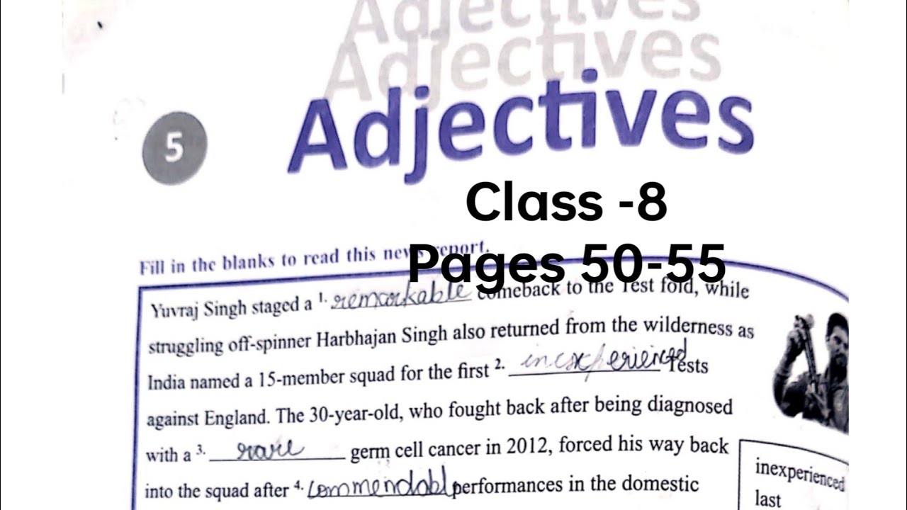 Class -8 || Adjectives solutions || New Grammar Plus by Ratna Sagar# ...