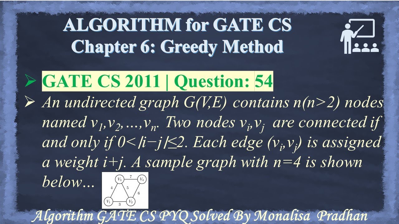 GATE CS 2011 Q 54 An Undirected Graph G V E Contains N n 2 Nodes