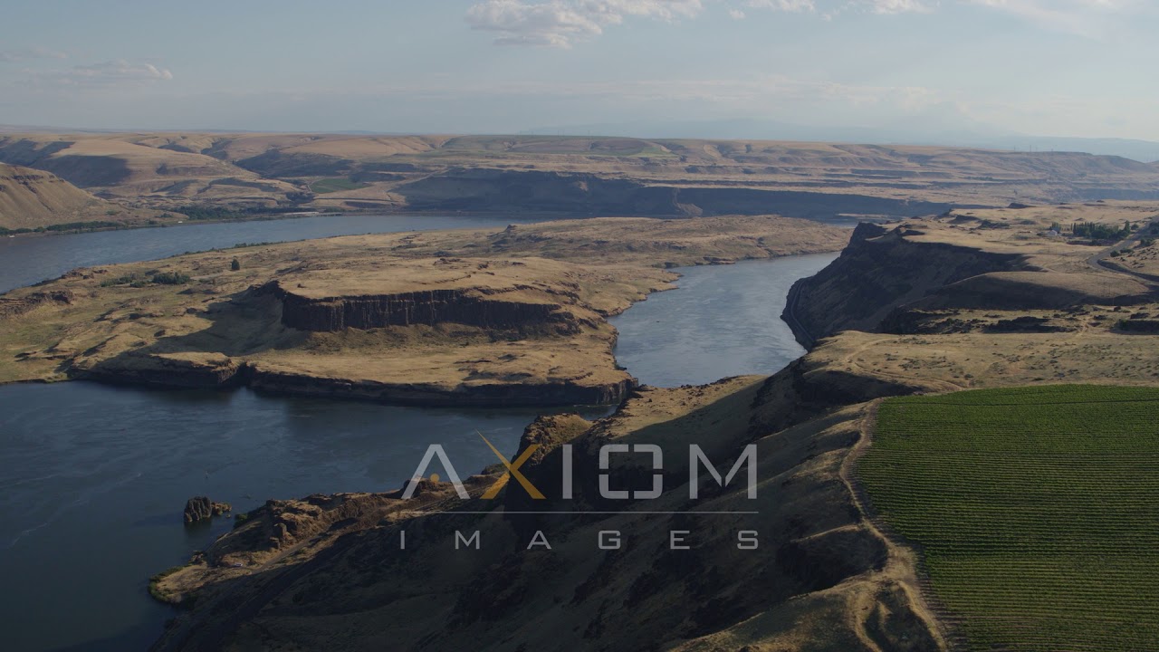 6K drone aerial video of Miller Island the the Columbia River seen from ...