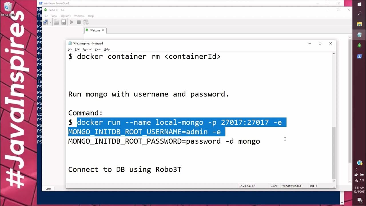 How To Run Mongodb In Docker With Username and Password | Java Inspires - YouTube