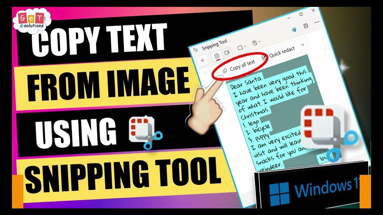 How to Copy Text from Captured Screenshot Image with Snipping Tool app ...