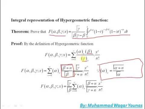 Integral representation of Hypergeometric function - YouTube