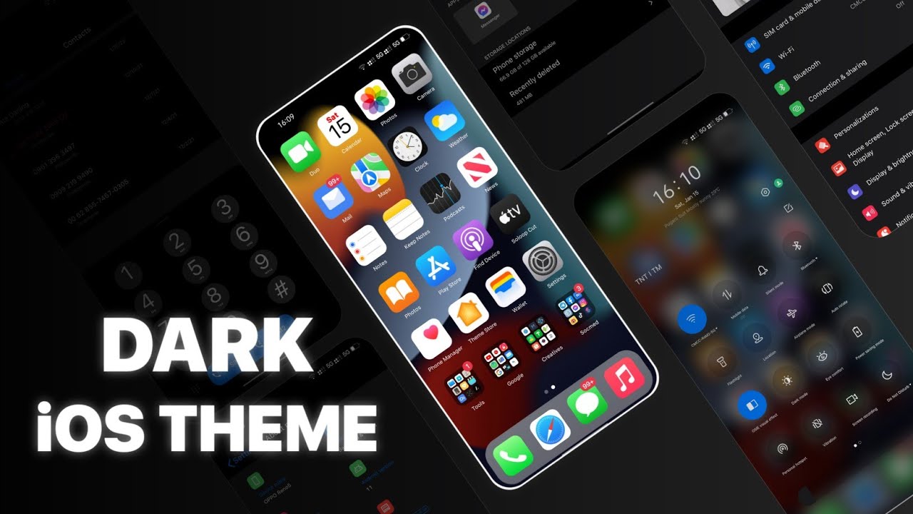 DARK iOS 15 Theme for OPPO & REALME - YouTube