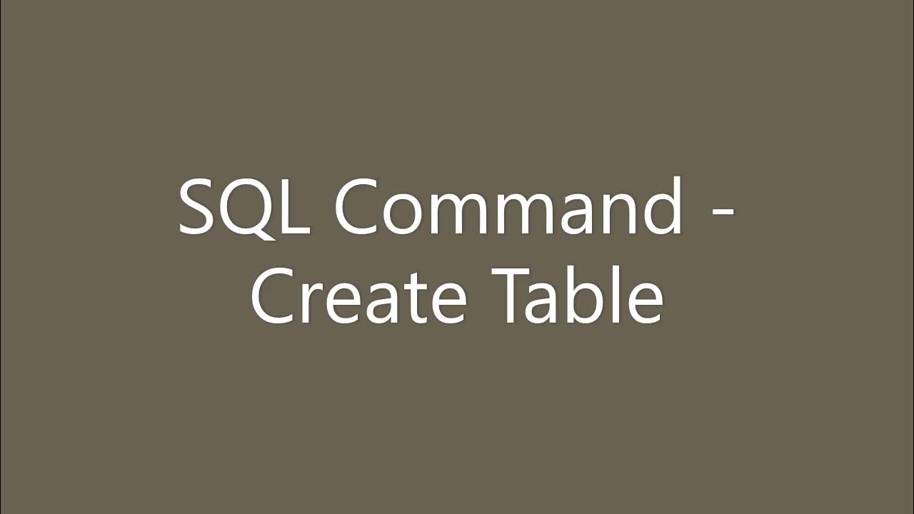 SQL DEMO - YouTube