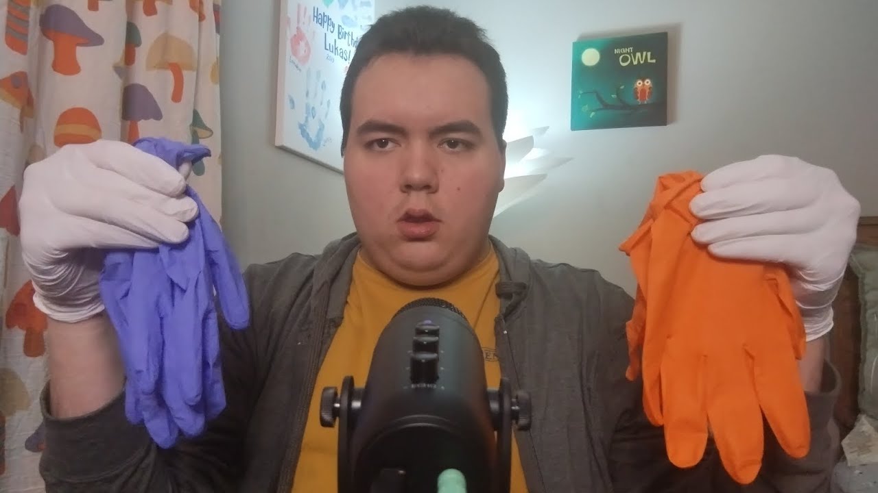 ASMR Glove Sounds (different color gloves) - YouTube