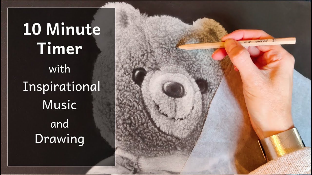 10 Minute Timer with Inspirational Music and Pencil Drawing - ᓚᘏᗢ - YouTube