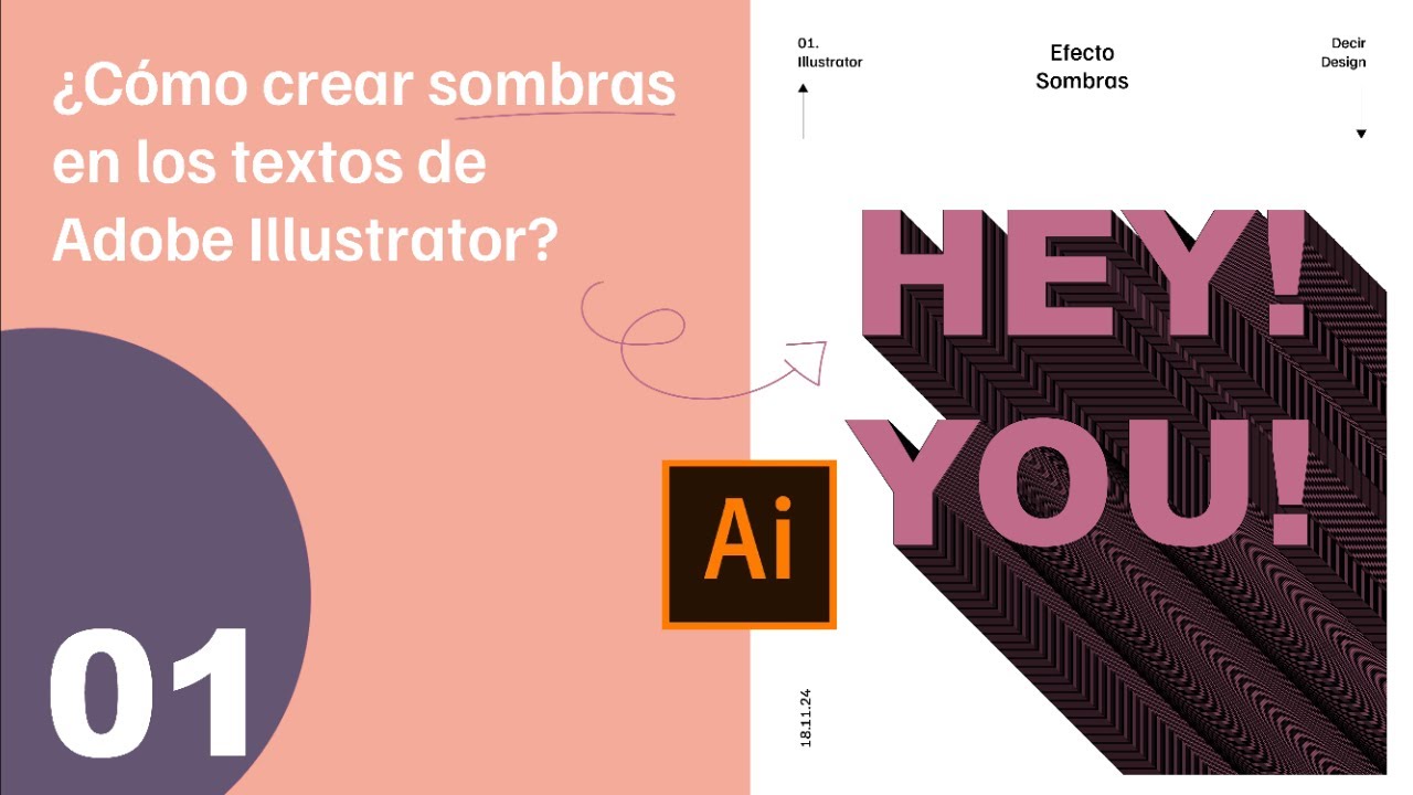 Cómo crear sombras en textos en Illustrator - YouTube