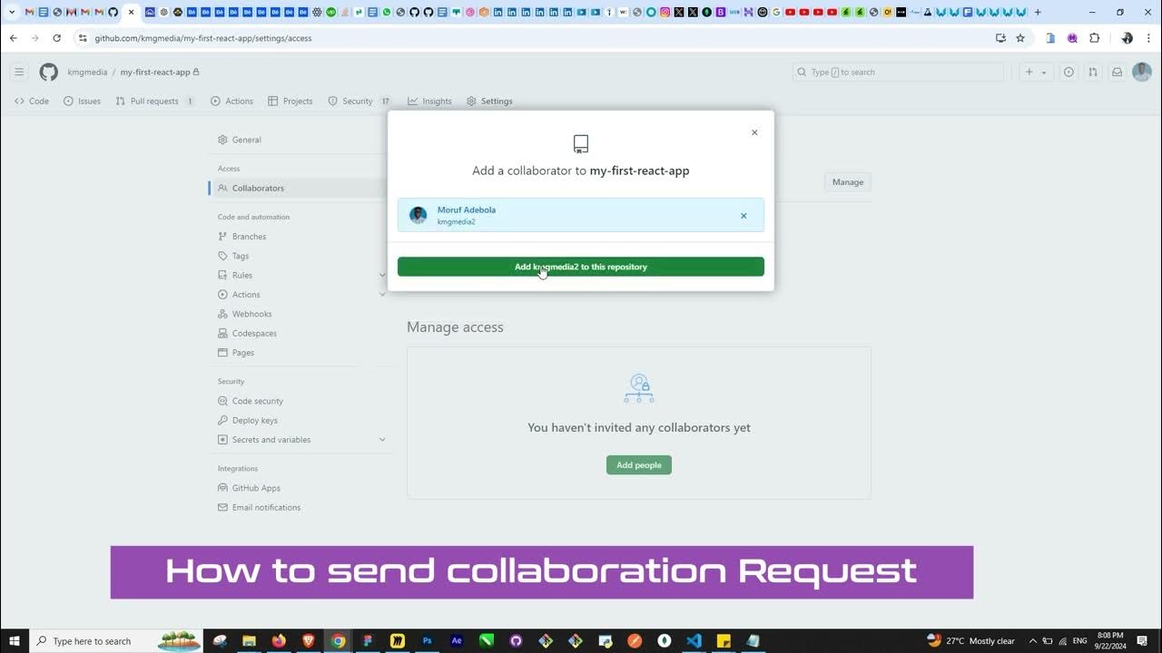 How to Grant Team Member Access to Your GitHub Repository - YouTube