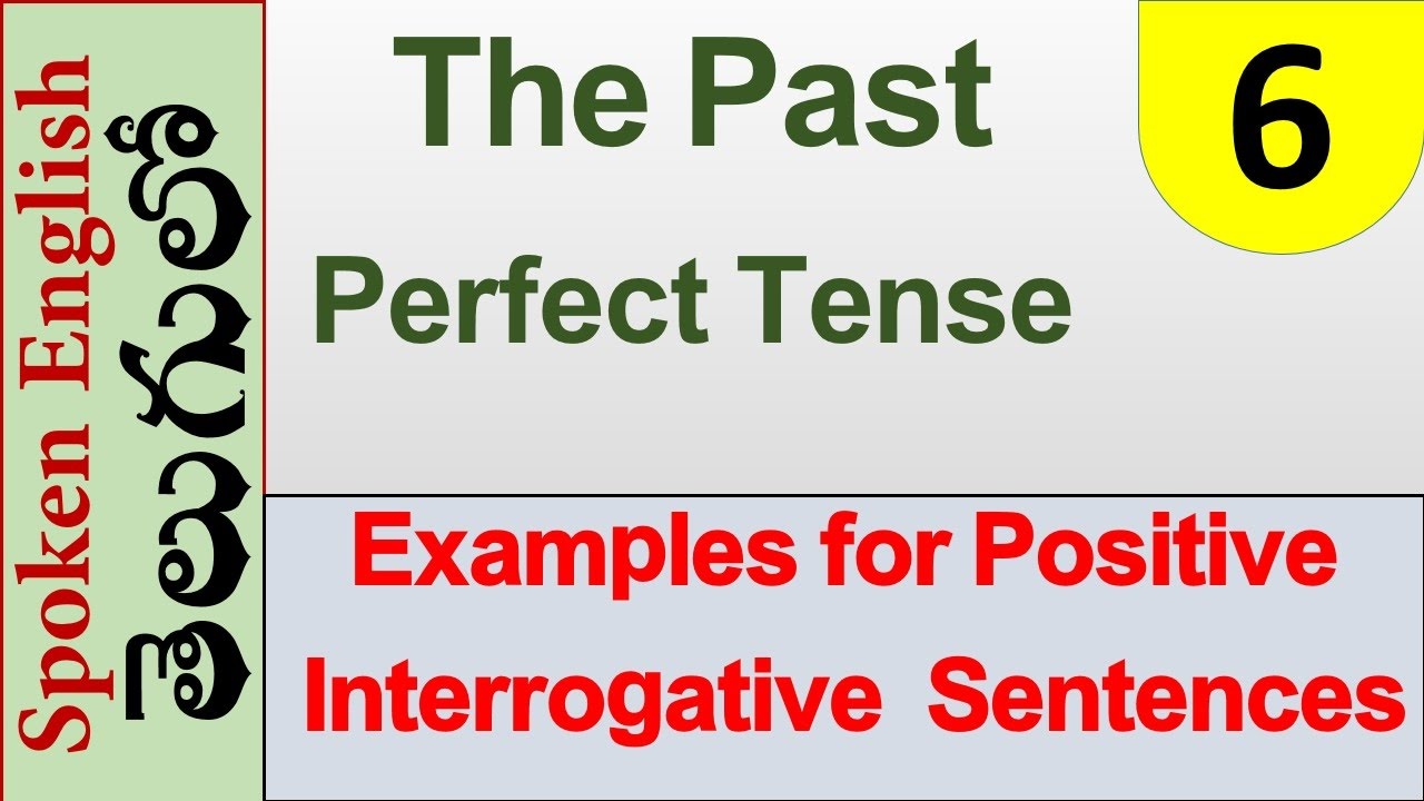 Practicing Positive Interrogative Sentences in The Past Perfect Tense ...