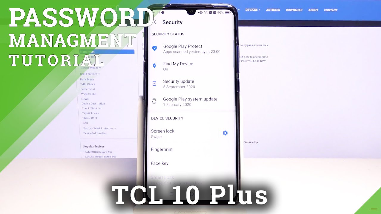 How to Set Up Lock Screen Method on TCL 10 Plus – Add Passcode ...