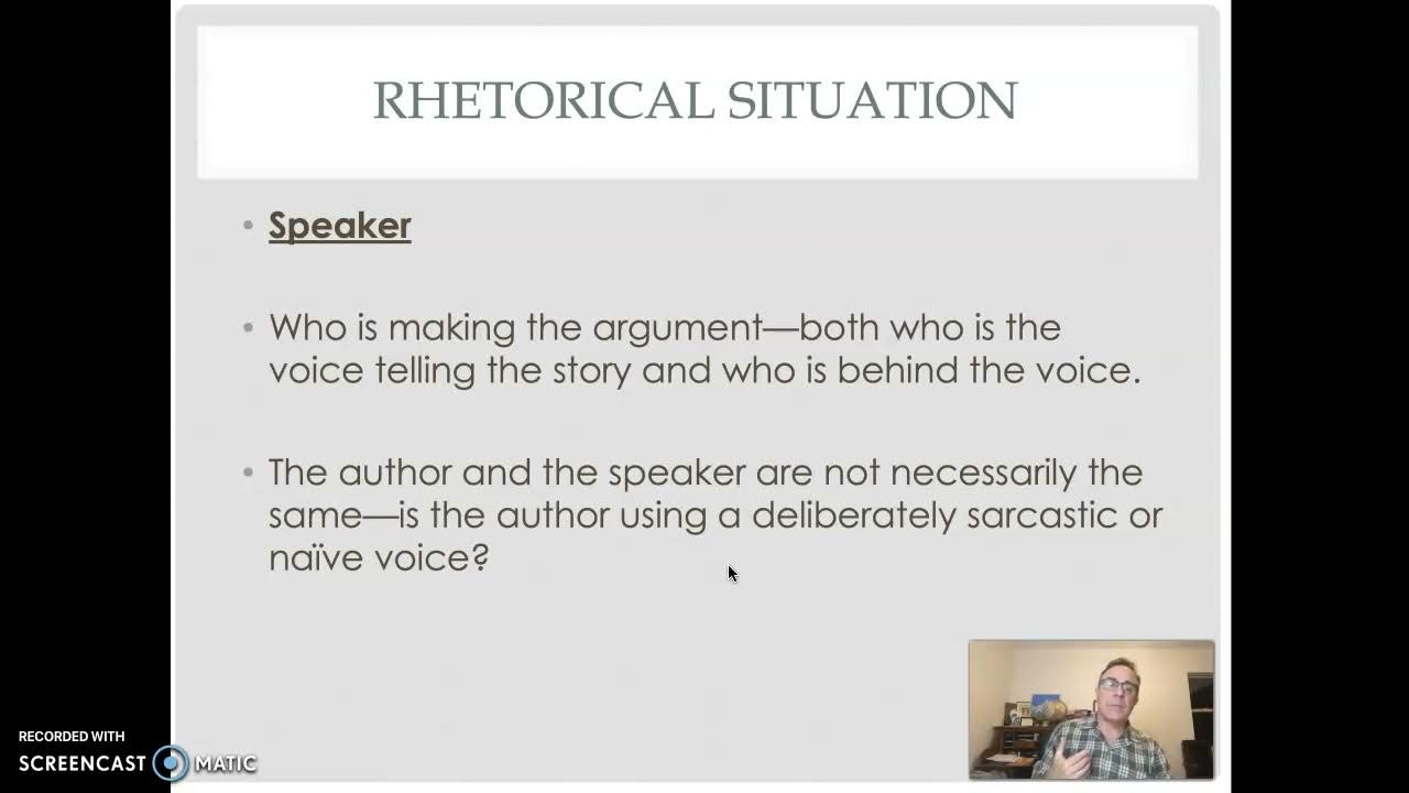 Rhetorical Situation and SOAPSTone - YouTube