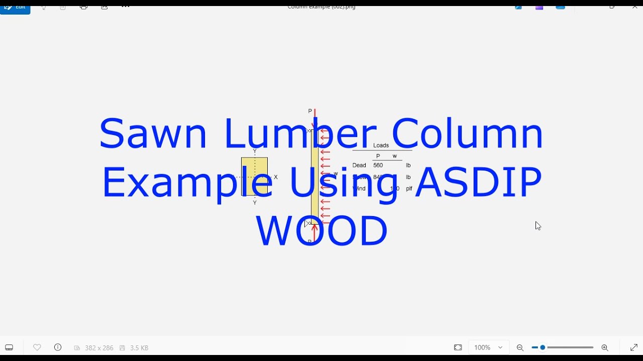 Sawn Lumber Column Example Using ASDIP WOOD - YouTube