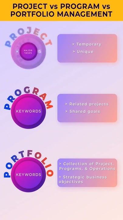 Difference between projects, programs and a portfolio. #PMP #CAPM - YouTube