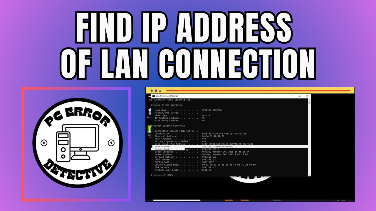 How to Find IP Address of LAN Connection - Quick Tutorial [2025] - YouTube