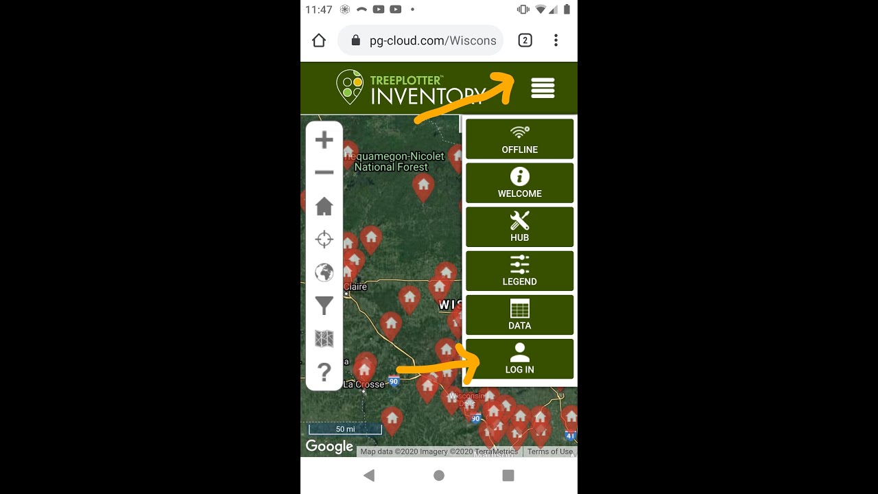 Wisconsin Community Tree Map: Logging in - YouTube