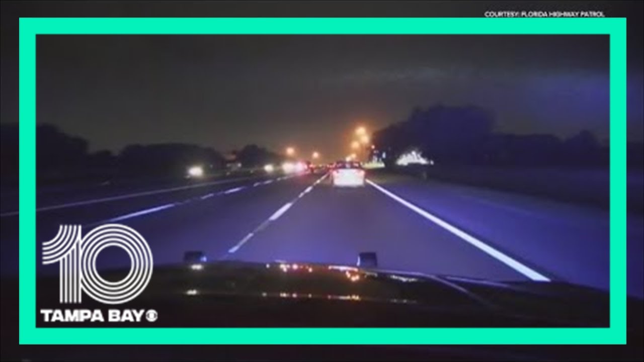 FHP dashcam: Car clocked at 111 mph before crashing off I-4 - YouTube