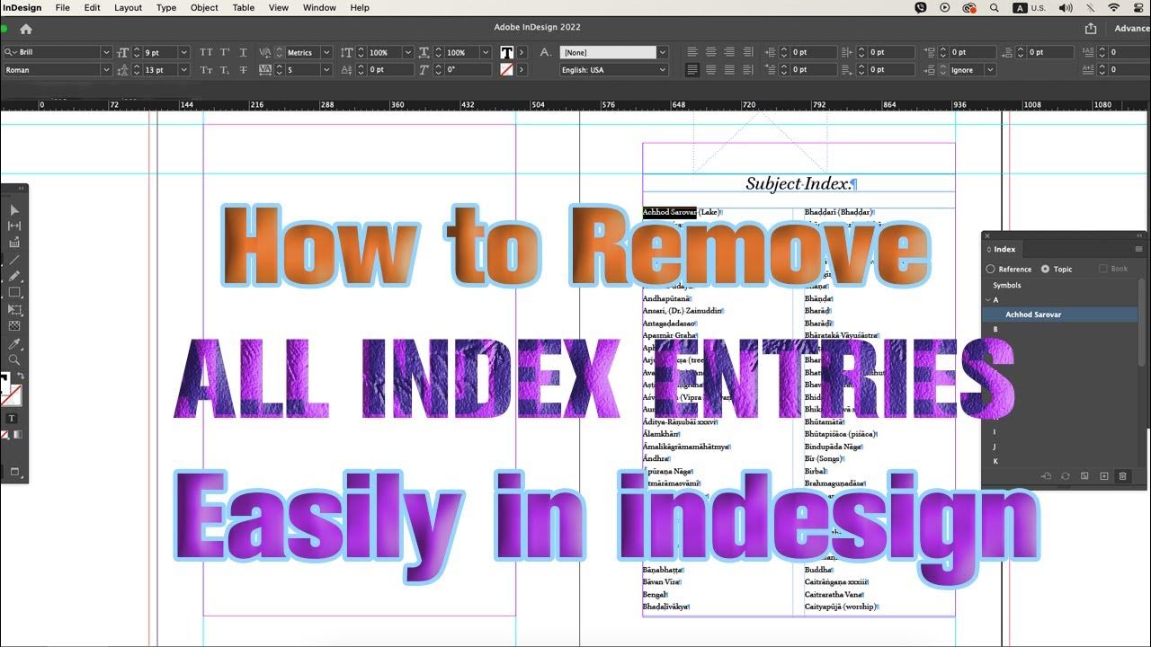 How to Remove All Index Entries Globally in InDesign | Quick & Easy ...