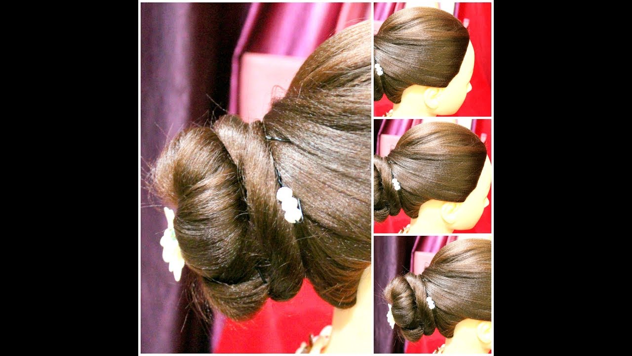 how to made 2 min stylish party bun - YouTube