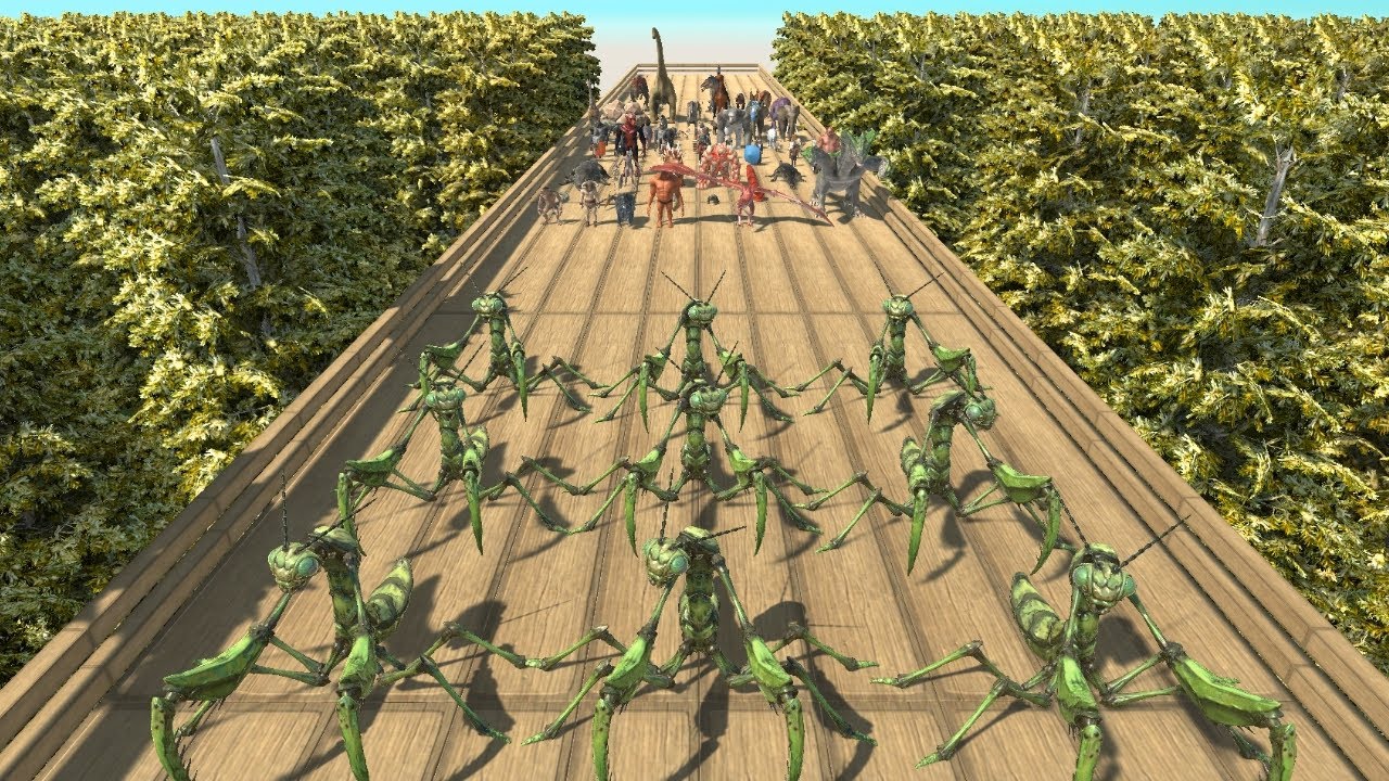 GIANT PRAYING MANTIS Squad vs The World Animal Revolt Battle Simulator ...