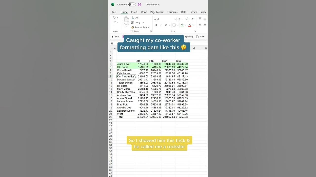 How To Format Your Data Using Autoformat Excel Guides Shorts Youtube
