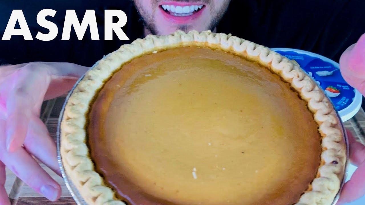 ASMR PUMPKIN PIE WITH WHIPPED CREAM MUKBANG (No Talking) Eating and ...