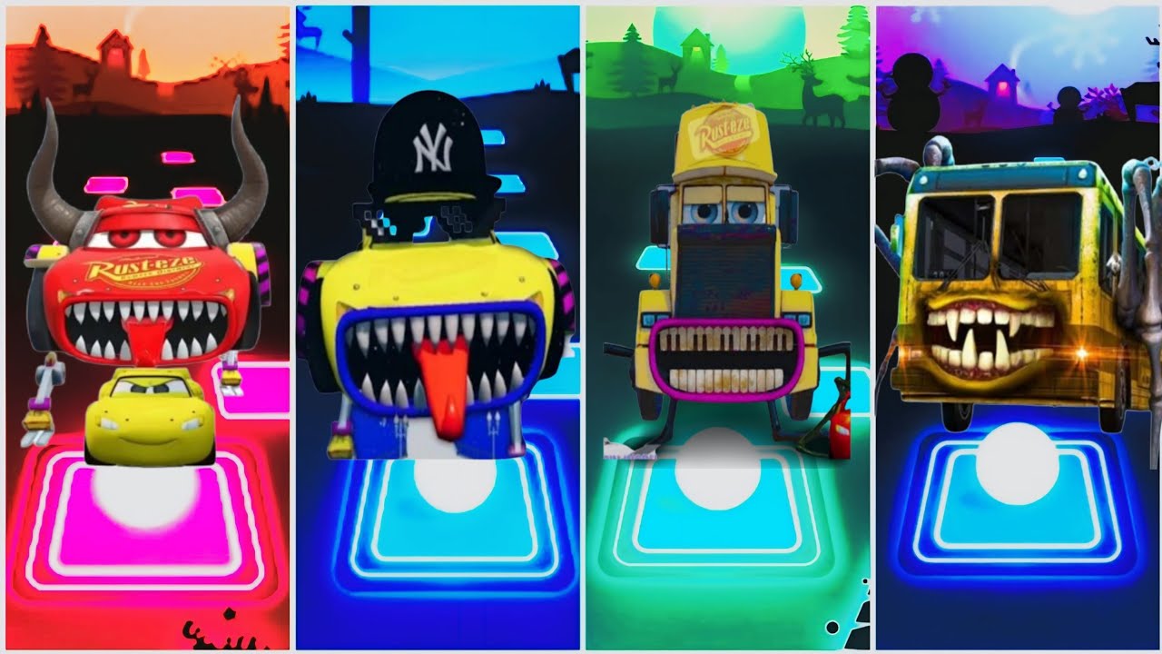 MCQUEEN RED EATER 🆚 MCQUEEN YELLOW EATER !! TILES HOP EDM RUSH GAME 🎮🎯 ...