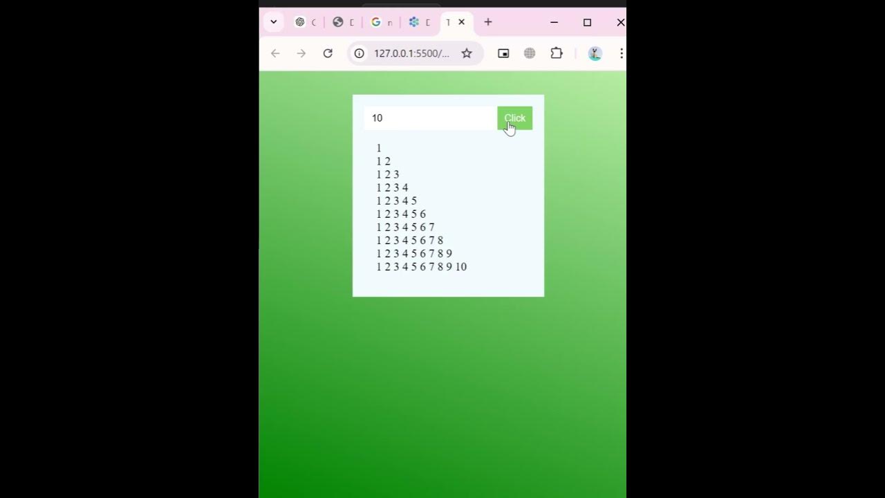 Simple Triangle Number Pattern Using HTML CSS and JavaScript - YouTube
