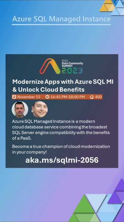#AzureSQL #ManagedInstance at #PASSDataSummit 2023 | aka.ms/sqlmi-2056 - YouTube