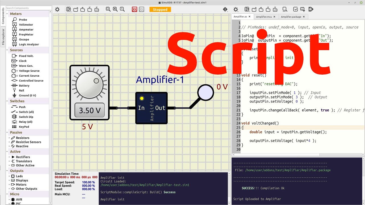 Creando componentes Script en SimulIDE dev. - YouTube