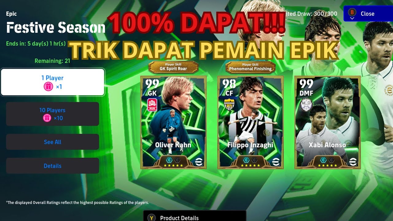 100% Dapat Epik!!!! Trik Dapat Pemain Epik di Festive Season!!! - YouTube