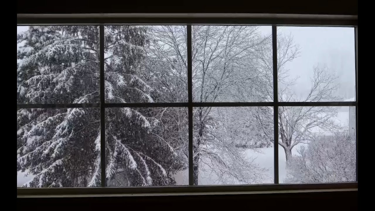 Winter ambience - Snow in the window - Blizzard and Heavy Wind Sounds ...