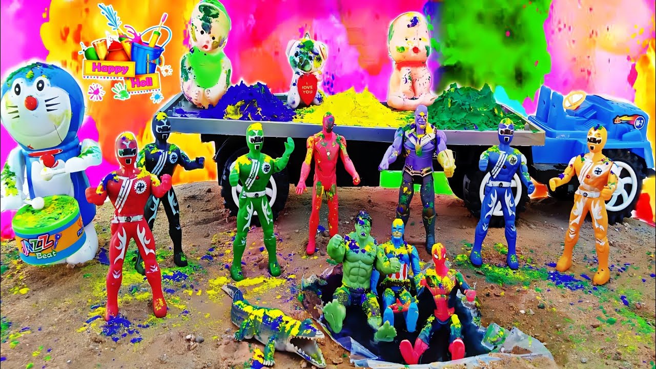 Ghadi Wala Cartoon ! Toy Helicopter ka Video, Power rangers,Avengers ...