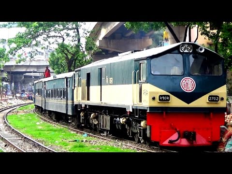 kalni Express Train of Bangladesh Railways crossing under khilgaon ...