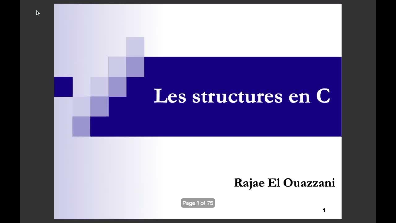 Chapitre 4 : Les structures en langage C (Cours des structures de ...