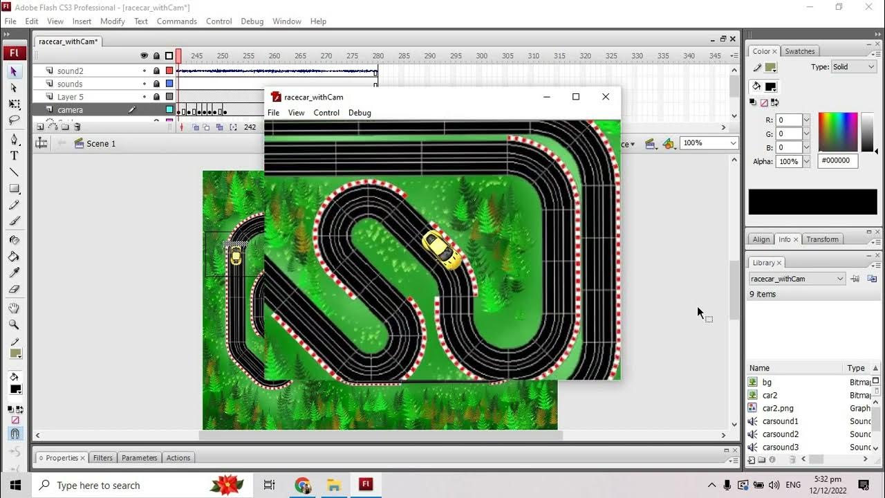Motion tween & virtual camera | Adobe Flash CS3 animation - YouTube