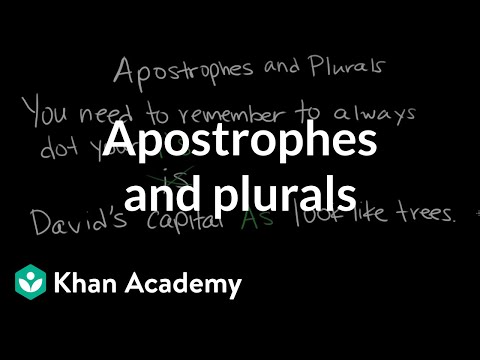 Apostrophes and plurals | The Apostrophe | Punctuation | Khan Academy ...