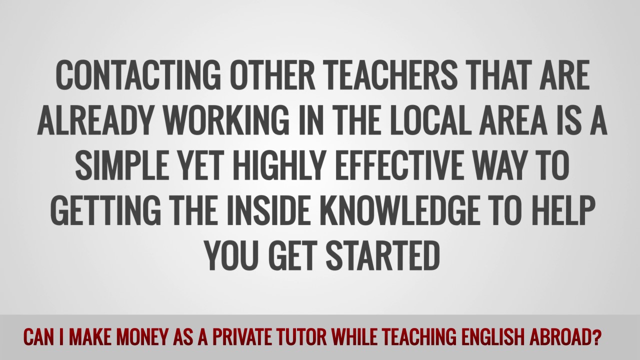 ITTT FAQs - Can I make money as a private tutor while teaching English ...