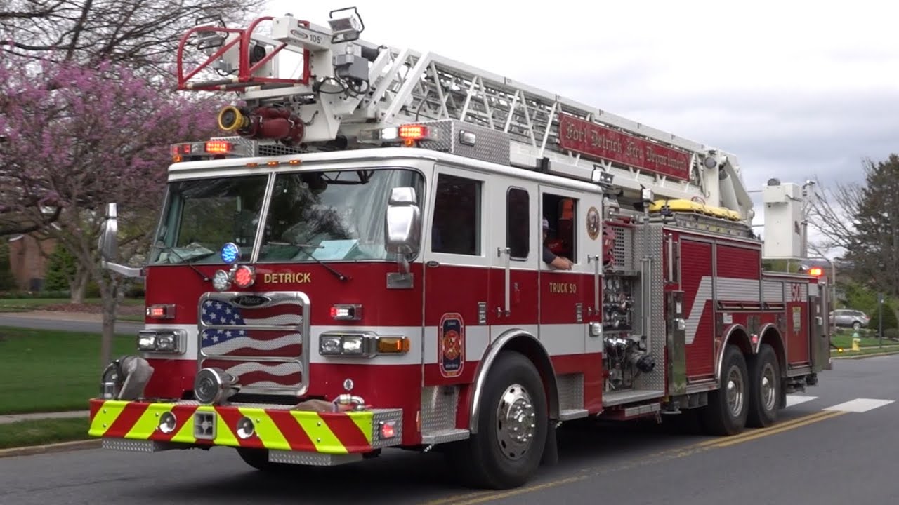Fort Detrick Fire Department Truck 50 Responding 4/11/24 (2) - YouTube