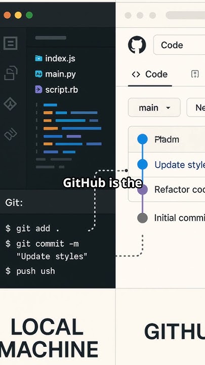 Git vs GitHub EXPLAINED in 50 Seconds! 🚀 | Web Dev Essentials | #github #git #webdevelopment ...