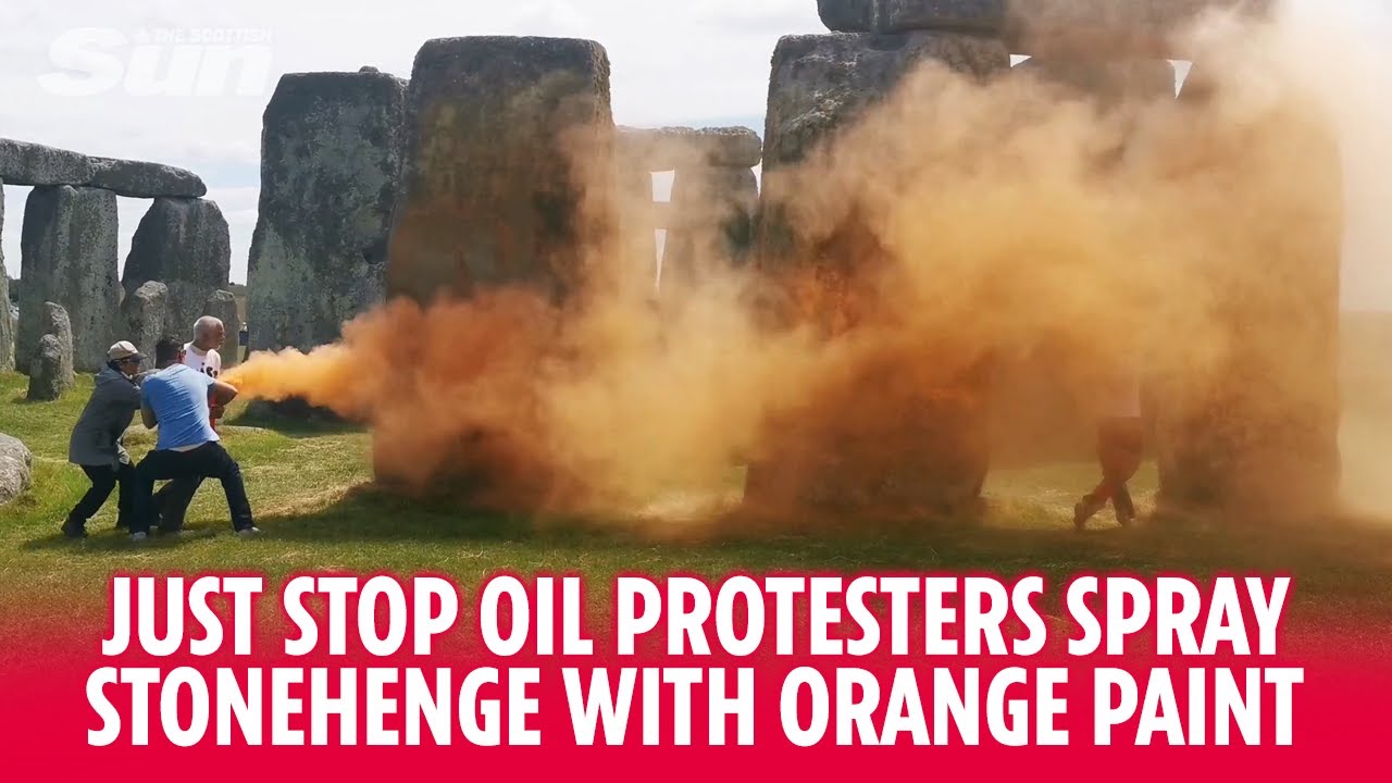The public fight Just Stop Oil protesters spraying Stonehenge with ...