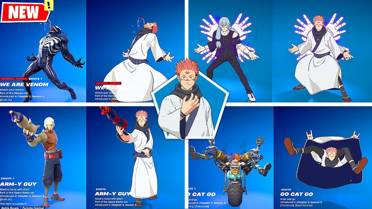 Ryomen Sukuna Fortnite x Jujutsu Kaisen doing Funny Built-In Emotes in ...