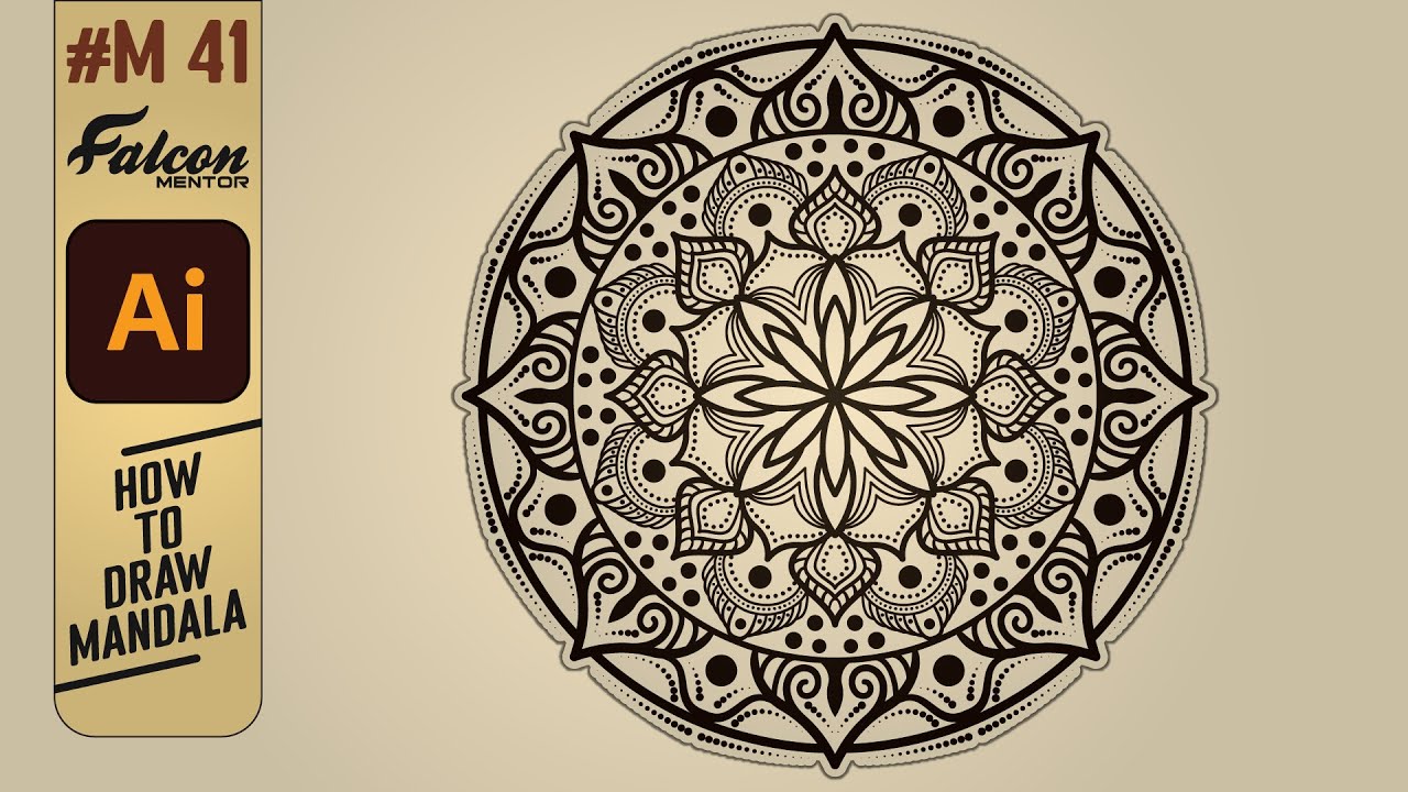 Create a Beautiful Mandala in Adobe Illustrator / M41 - YouTube