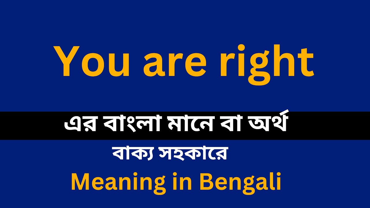 You Are Right Meaning In Bengali You Are Right you-are-right-meaning-in-bengali-you-are-right