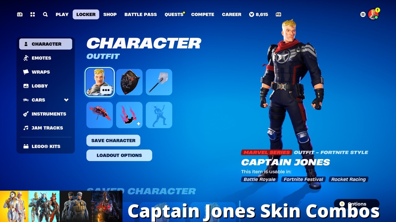 Captain Jones Skin Combos (Fortnite Battle Royale) - YouTube