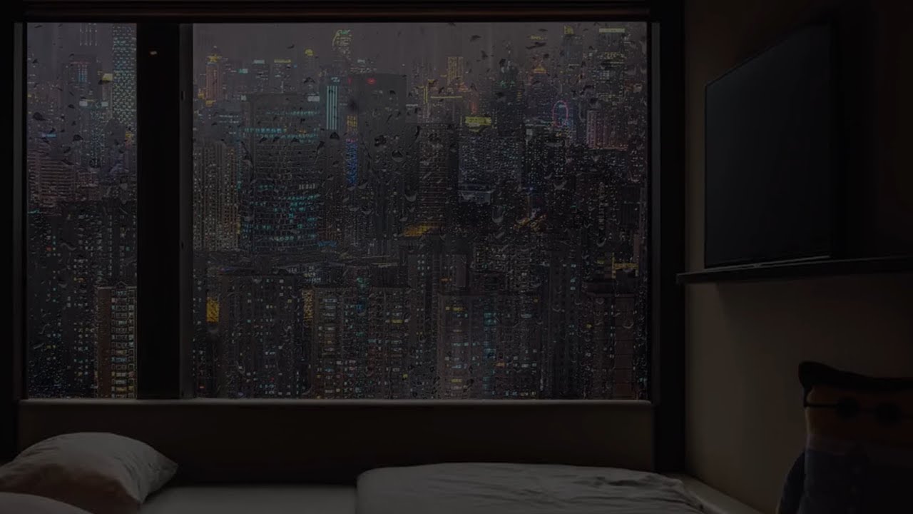 Cozy Bedroom with Rainy Night and Gentle Thunder SoundㅣHeavy Rain for ...