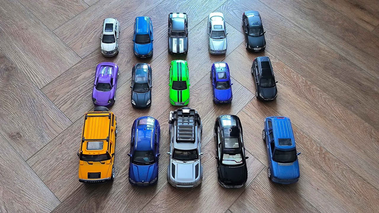 15 Units of Model Cars in 3 Rows... - YouTube