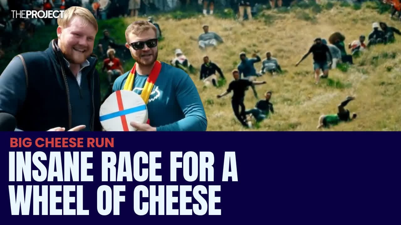 The Insane Race That Has Competitors Versing A Wheel Of Cheese - YouTube