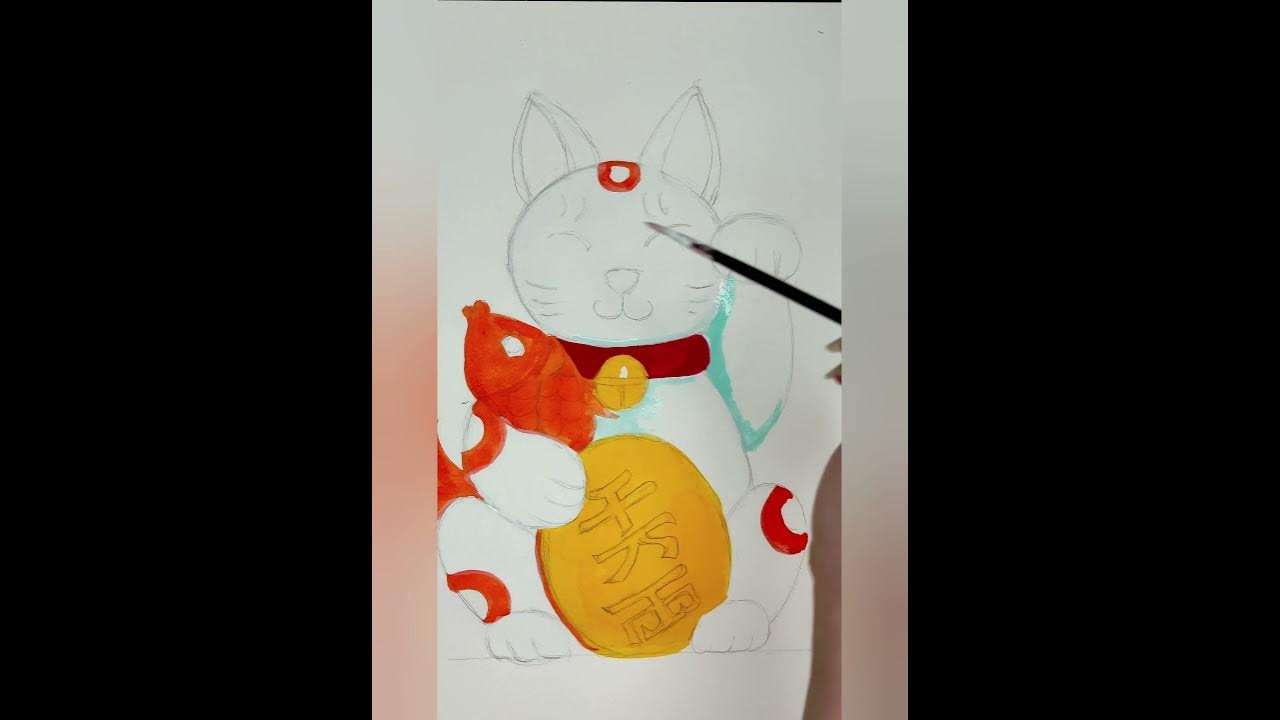 How to Draw Maneki Neko - YouTube