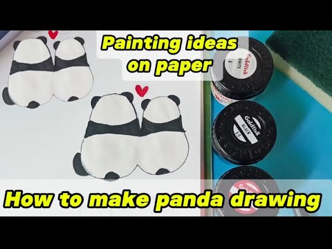 How to make panda drawing | painting ideas in paper | Anzaartworld # ...