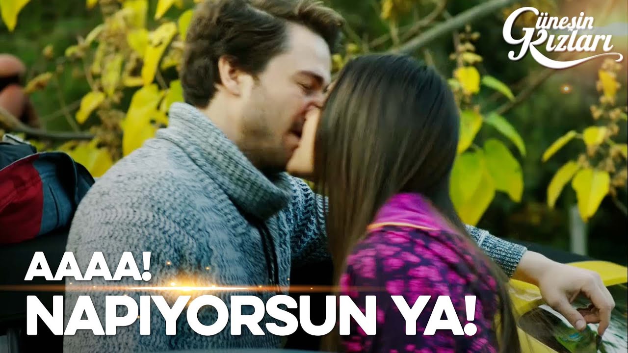 Selin, Ali ile öpüşürken dudağını ısırdı😄- Güneşin Kızları 25. Bölüm ...